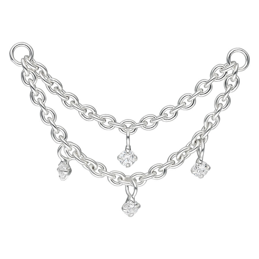 Multilayer Crystal Piercing Connection Chain - Wildcat Deutschland